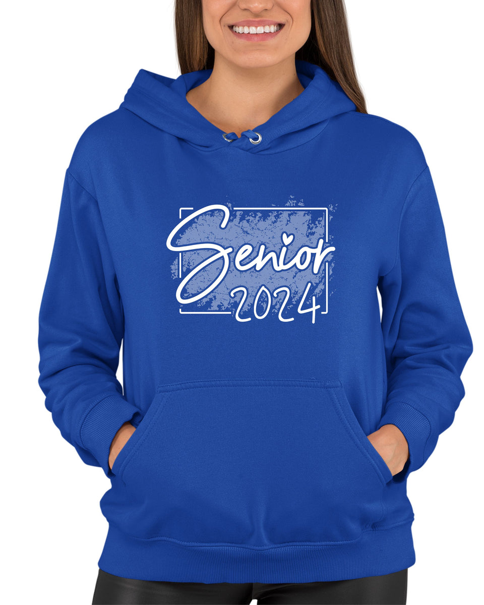 Script Heart Senior 2024 Graduate High School College Hoodie ...