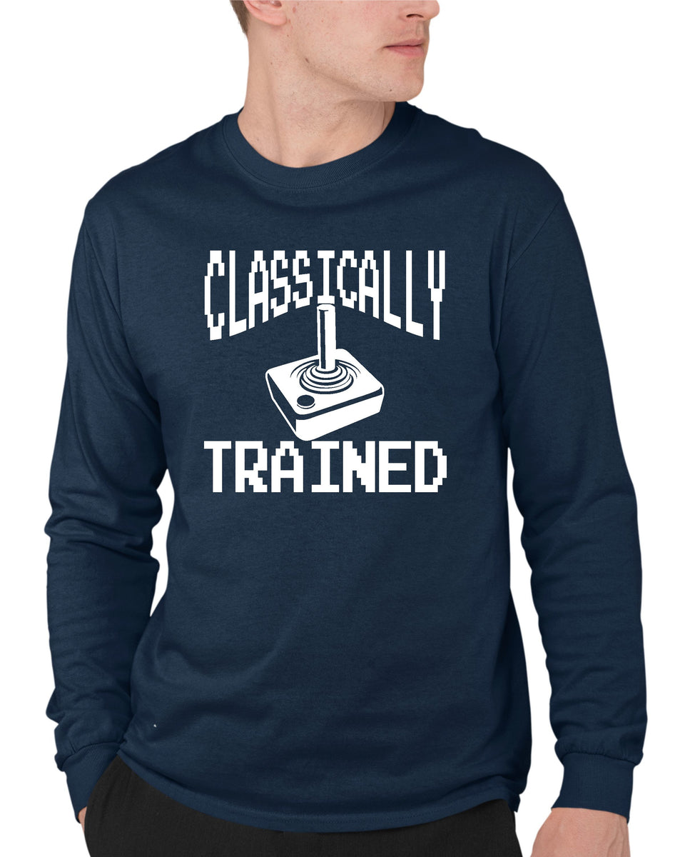 Classically Trained Old School Joystick Retro Gaming Longsleeve-Tshirt ...